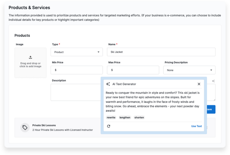Product Update: Create Product and Service Descriptions with our new AI ...